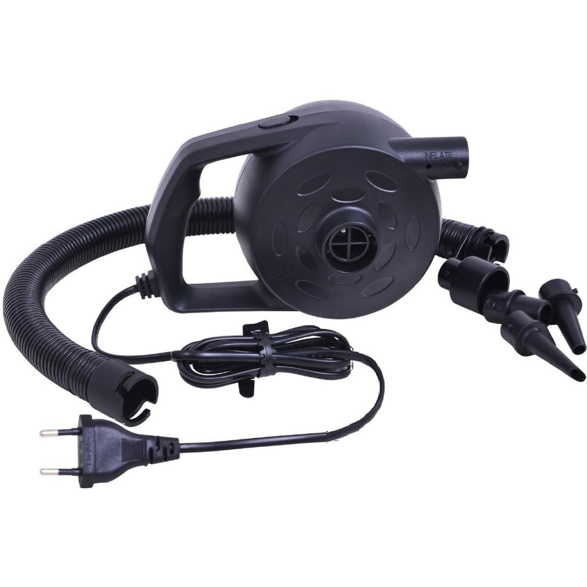 Decathlon Электрический насос Avenli AC 220-240V, 300 Вт, с 3 насадками, для матрасов, лодок и бассейнов, черный