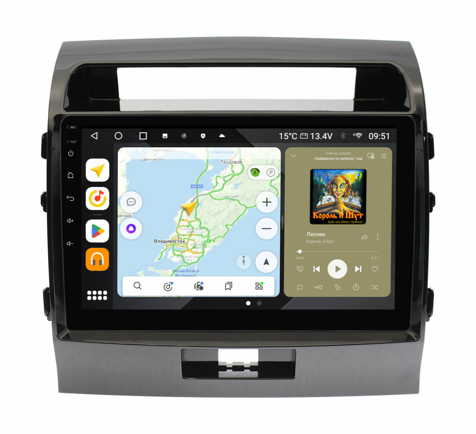 Магнитола Toyota Land Cruiser 2007 - 2015 для авто с усилителем / 10 дюймов, 4/64GB, 8 ядер, DSP, 4G, Android 10 / Wide Media