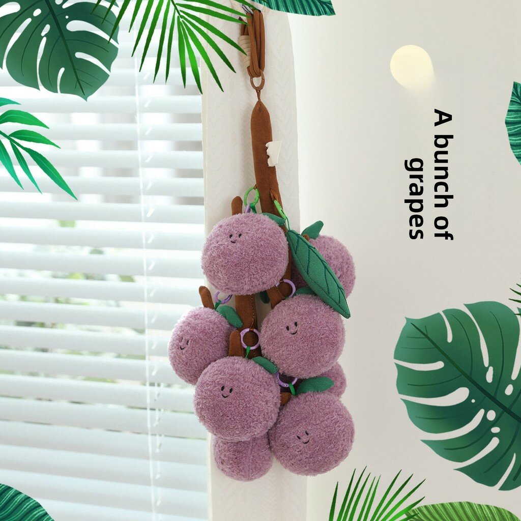 Tomato lychee grape fruit fruit series plush keychain with soft short plush