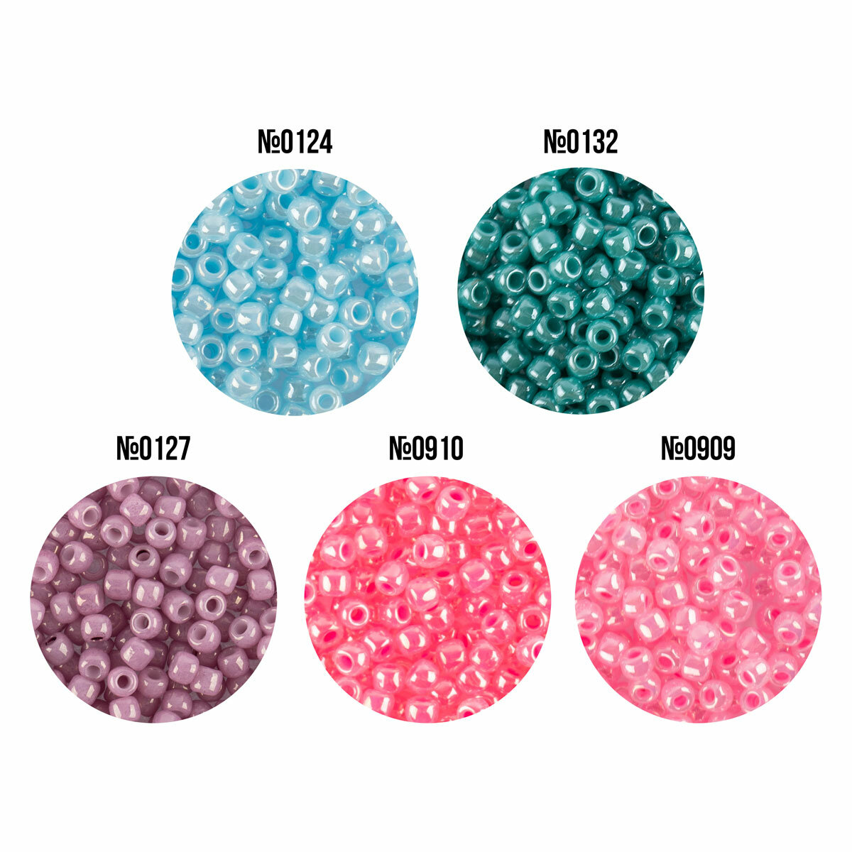 Бисер японский TOHO 11/0 для плетения вышивки Набор 5 цветов ассорти №06