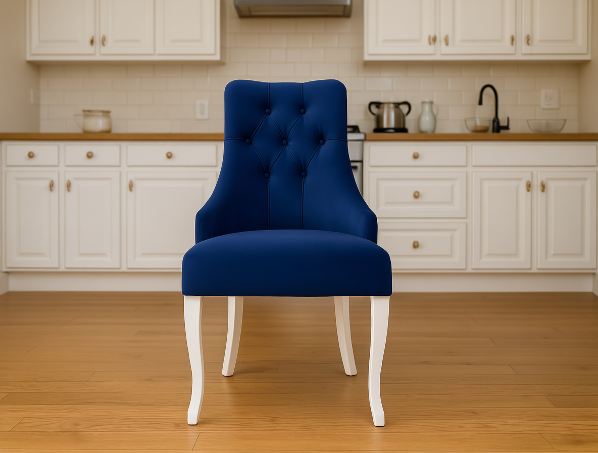 (dad-s555-blu) Стул дадо, текстиль цвет синий, опора цвет белый