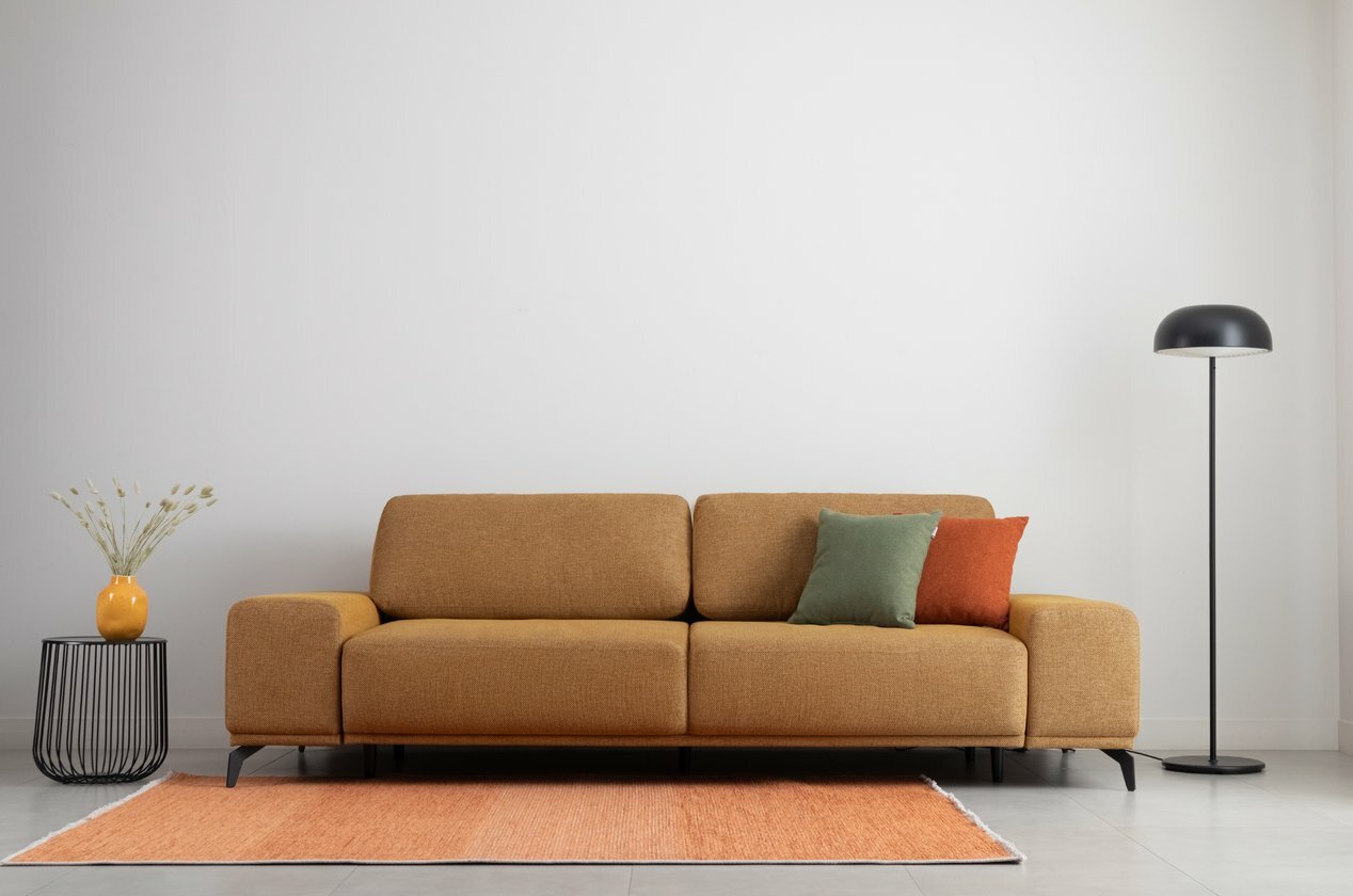 Диван-кровать раскладной Divan.ru Марей Шенилл Золотой 259х110х88 см, спальное место 192х160 см, рогожка, желтый