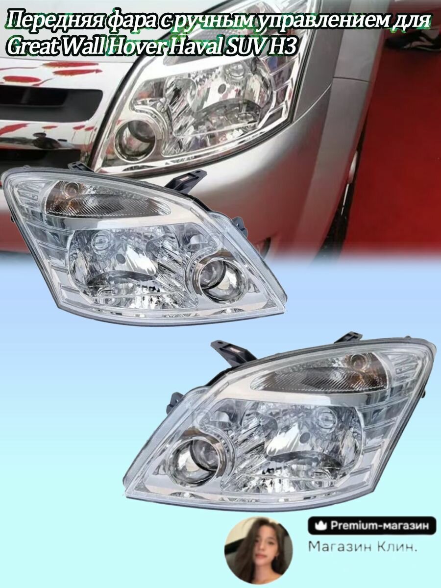 Фары автомобильные, 2 шт, арт. SUV H3 Manual white