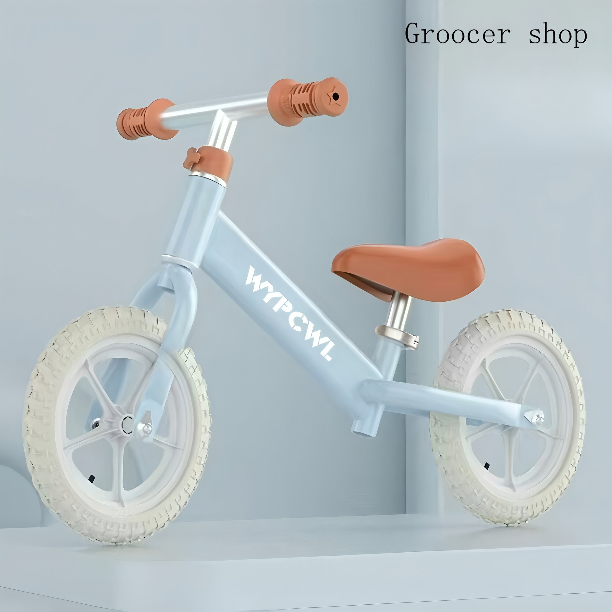 Беговел детский Дюйм W12, без педалей, для обучения ходьбе, голубой