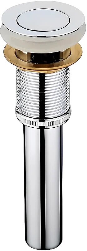 Донный клапан для раковины Haiba HB66-2 с переливом, хром, глянцевый, с системой клик-клак, из нержавеющей стали