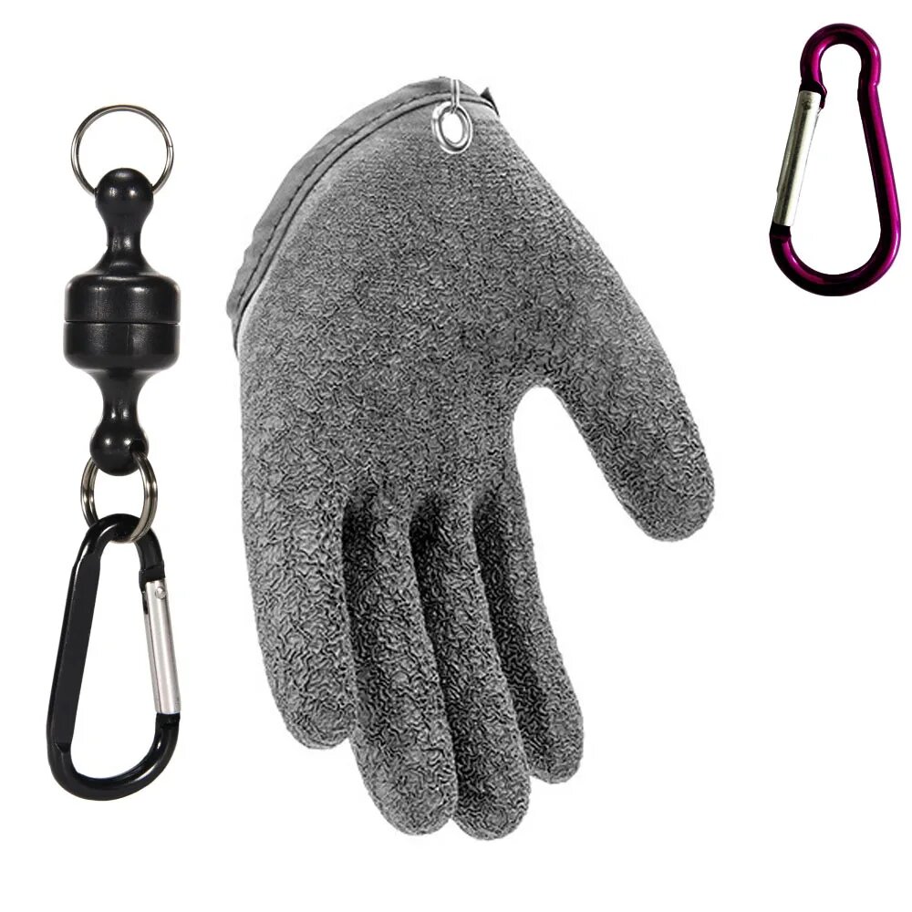 Рыболовные перчатки Catch Fish водонепроницаемые вязаные Серый, S Gray left clasp