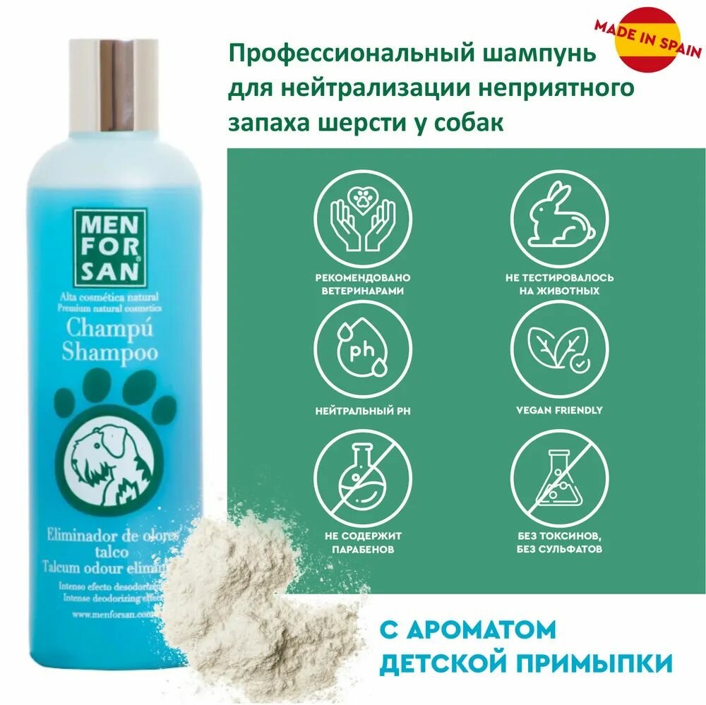 Шампунь Men for San устраняющий запахи для собак 300 мл