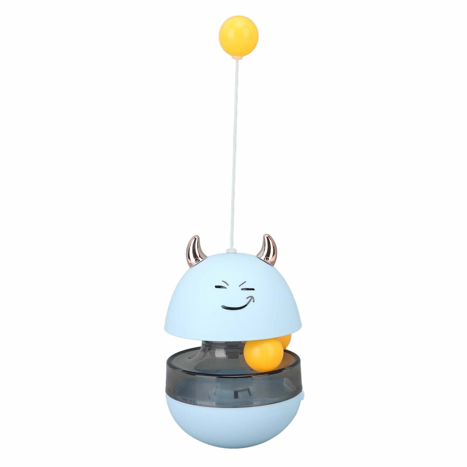 Диспенсер для лакомств для кошек, шарик для медленного кормления, интерактивный дозатор корма для собак, шарик-головоломка для дрессировки домашних животных, синий