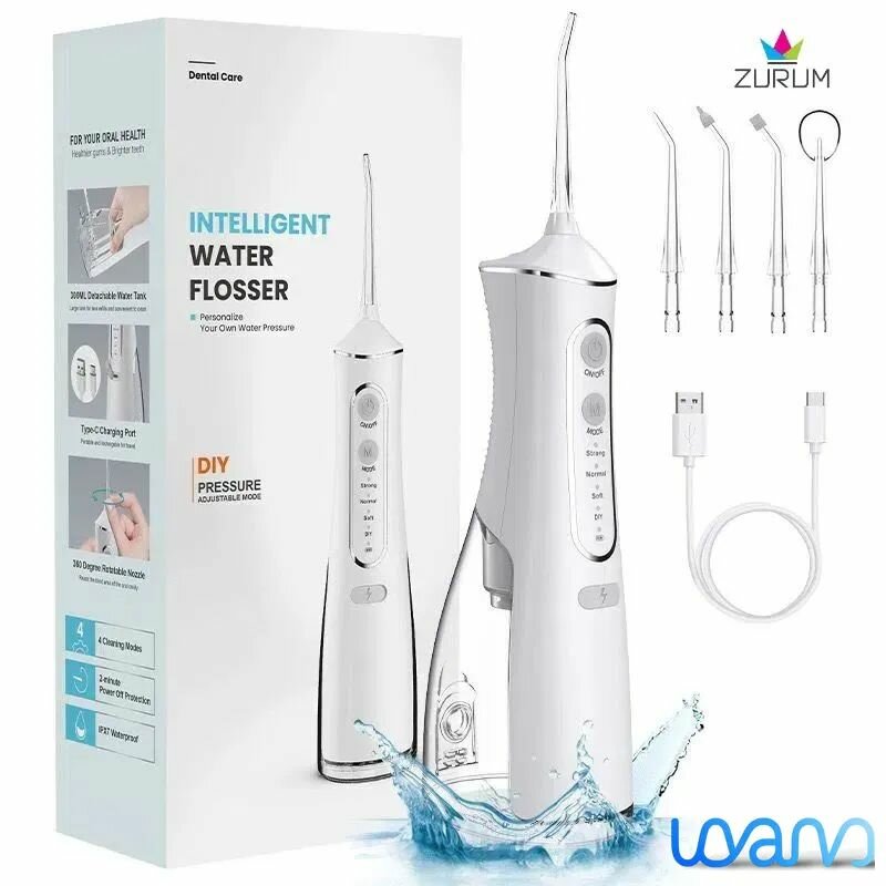 Ирригатор портативный WaterPik WP-462 EU Cordless Plus,300, белый,1