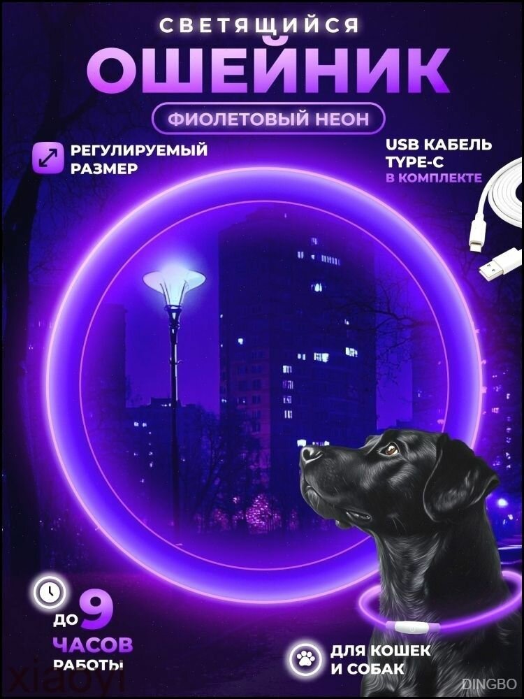 Светящийся, перезаряжаемый, ночной, ошейник для собак, подходит для ежедневного использования