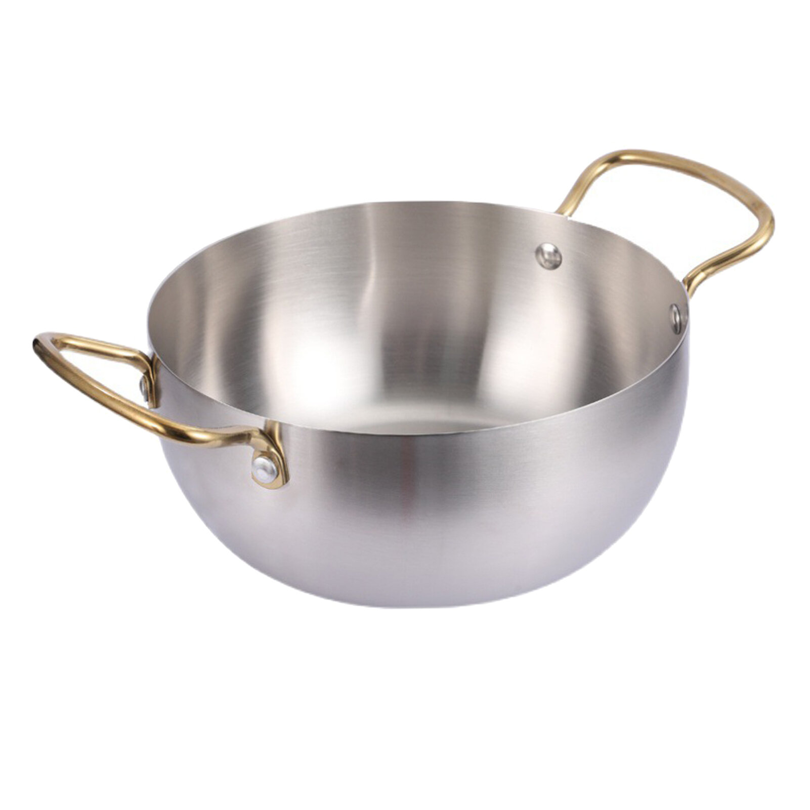 Корейская кастрюля для рамена с двойной ручкой из нержавеющей стали