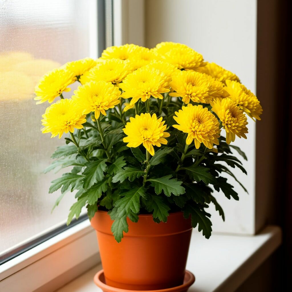 Хризантема комнатная желтая, семена 10+ шт