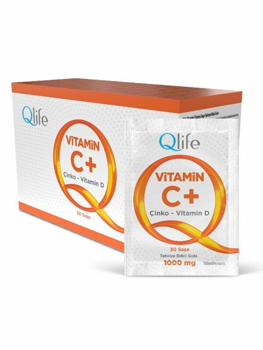 Витамин C + Zn + Витамин Д (D3), саше 30 шт, от простуды и гриппа, Турция