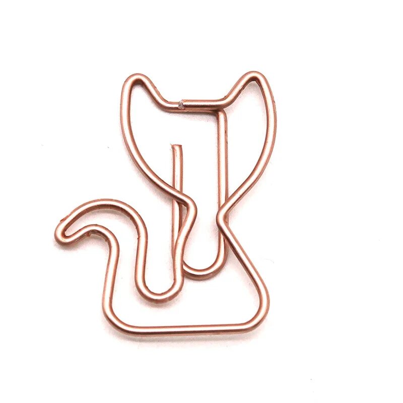 Металлические скрепки-кошки 20 шт Rose Gold