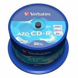 Verbatim Диск 43343 Диски CD - R 50шт, 700MB 52 - x, CRYSTAL AZO, Cake Box
