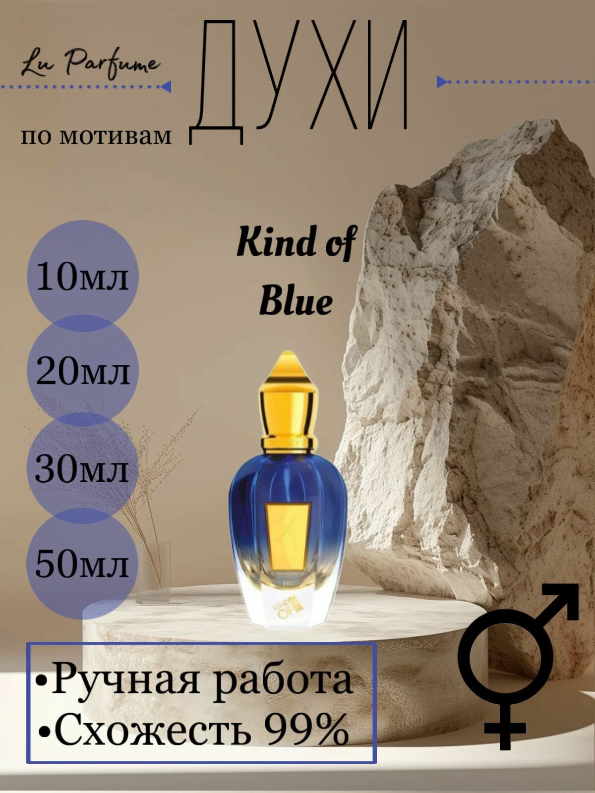 Духи ручной работы по мотивам 'King of Blue', для мужчин и женщин