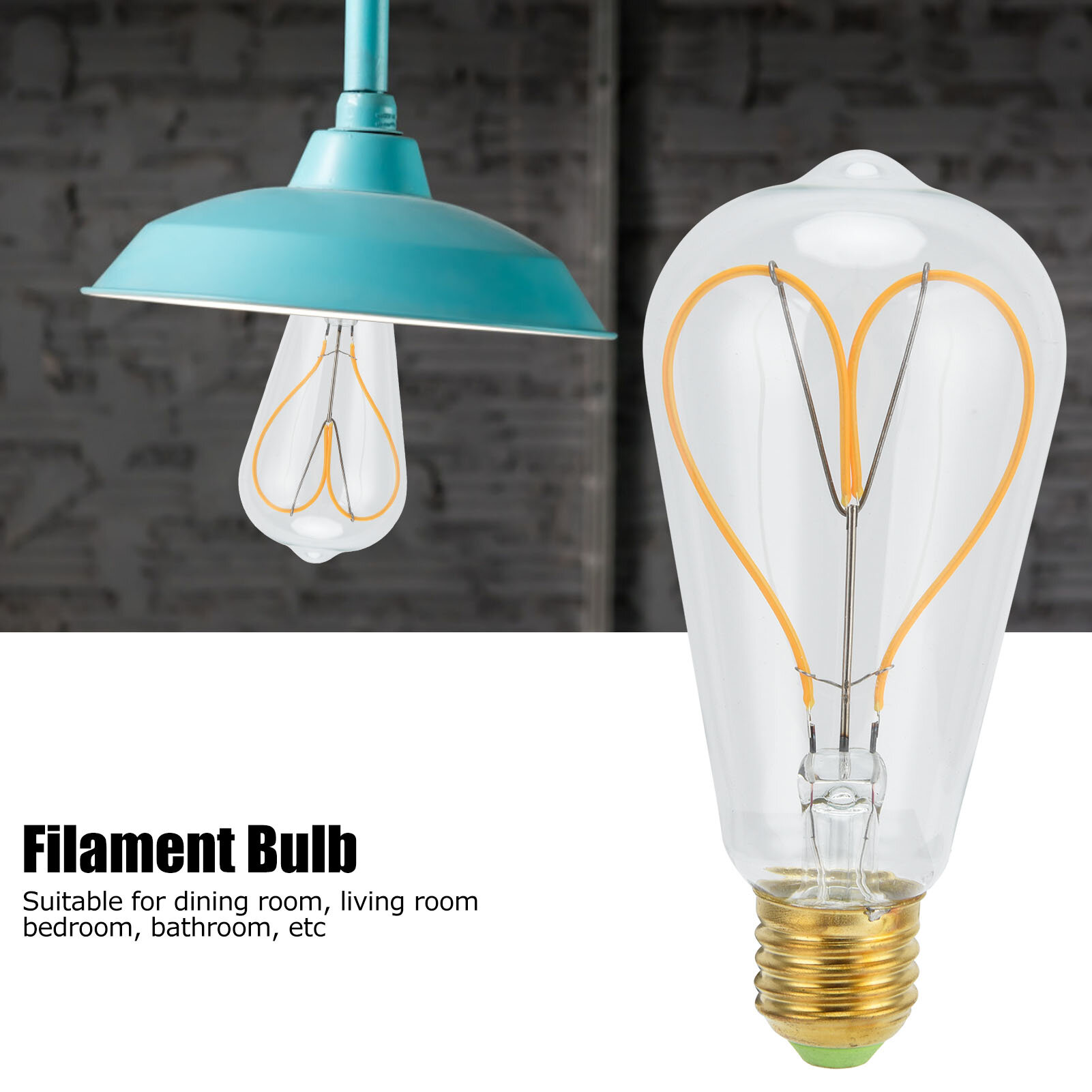 Винтажная лампочка E27 4 Вт с высоким коэффициентом пропускания света, гибкая спиральная нить накаливания, регулируемая яркость, теплый свет, светодиодная лампа 220 В, прозрачная