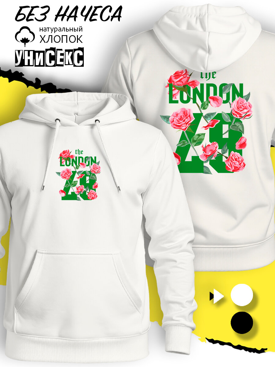 Худи Толстовка свитшот цветы розы the London 67