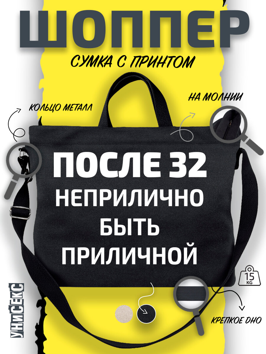 Сумка  шоппер y2k через плечо на 32 года