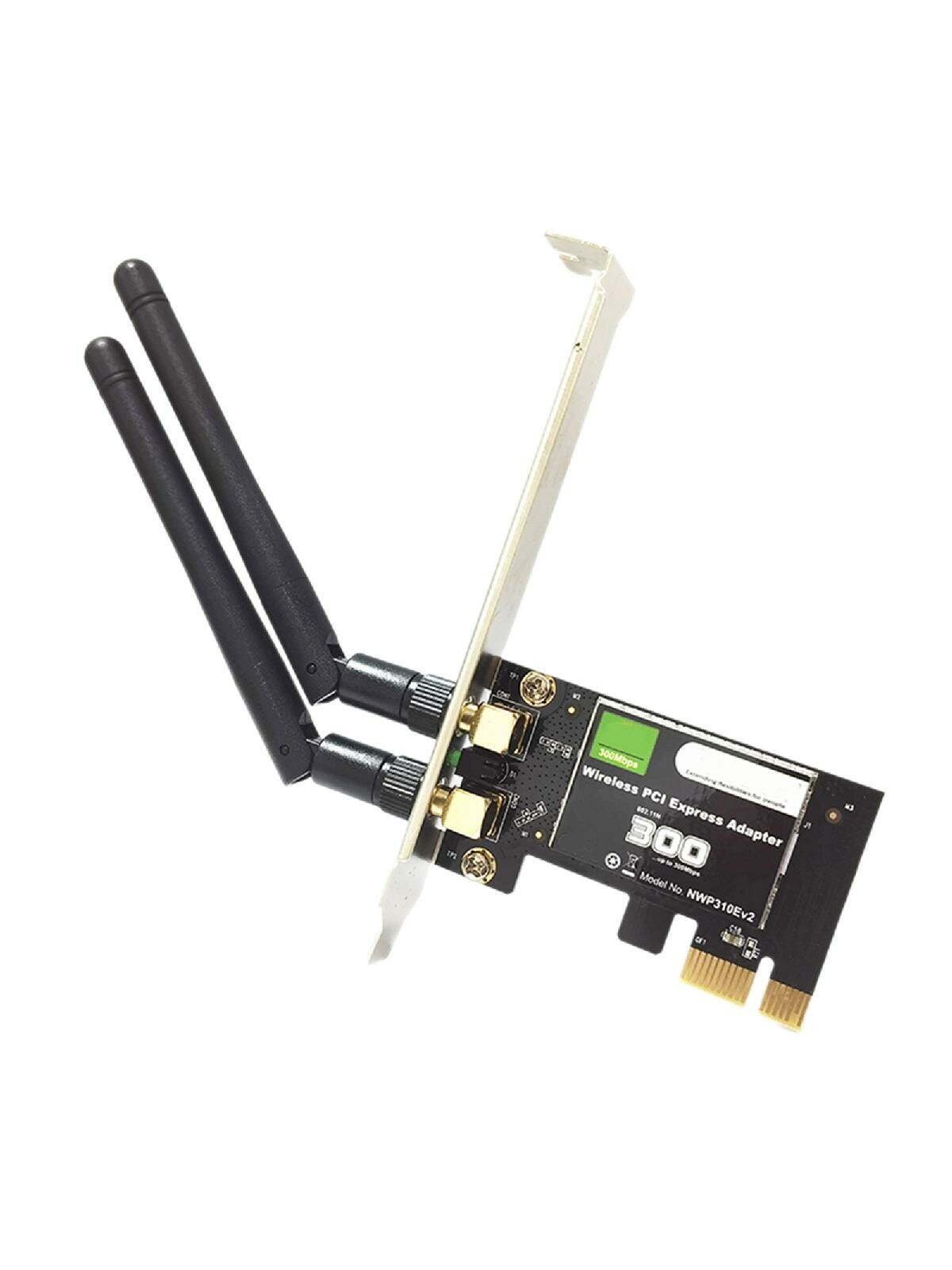 PCIE Networking Card, Wireless Wifi Card 300Mbps 2.4GHz Wirelessly Connection Card for Desktop PC Efficient