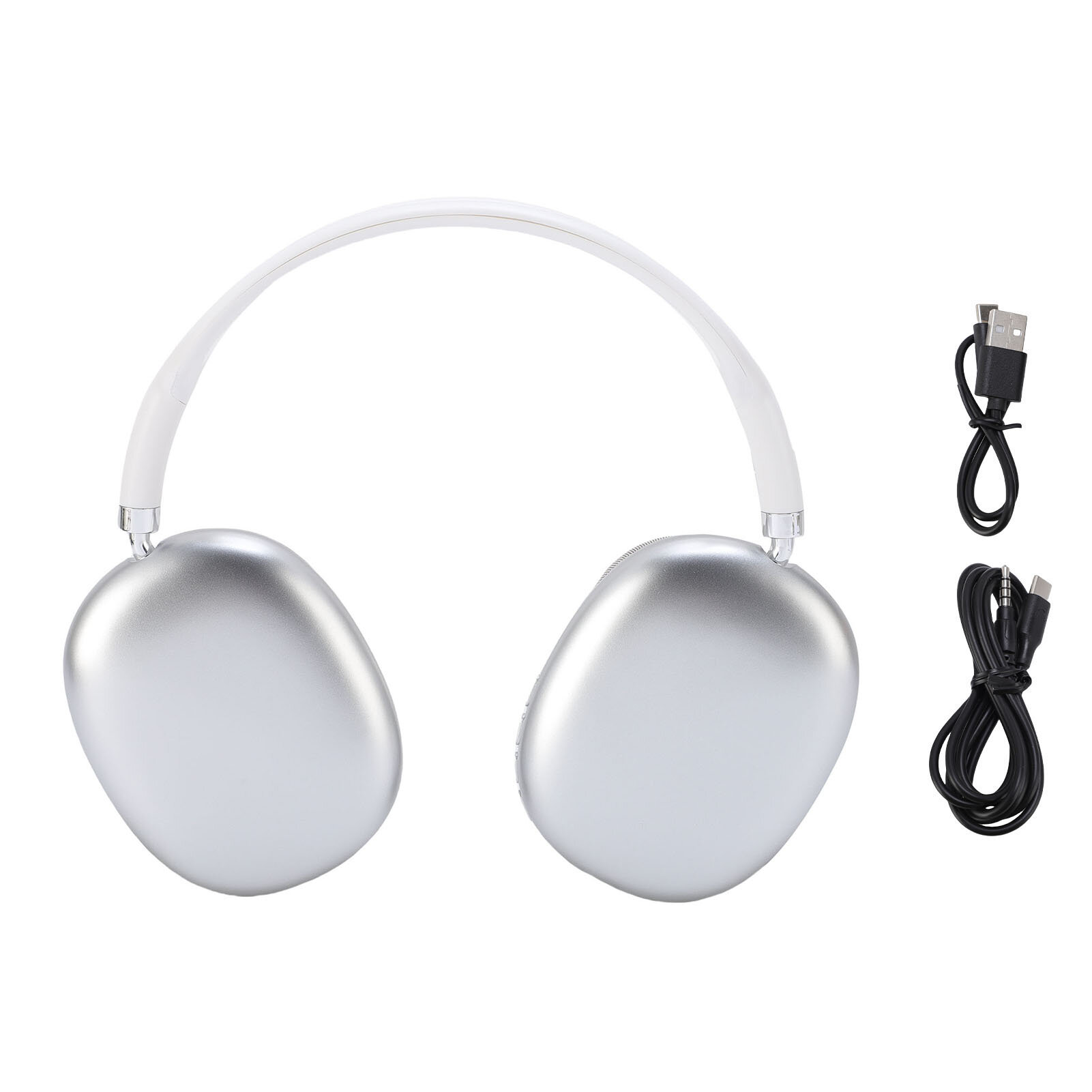 Bluetooth -Over ушная наушники регулируемая складная гарнитура с микрофоном беспроводной проводной Bluetooth v5.4 White