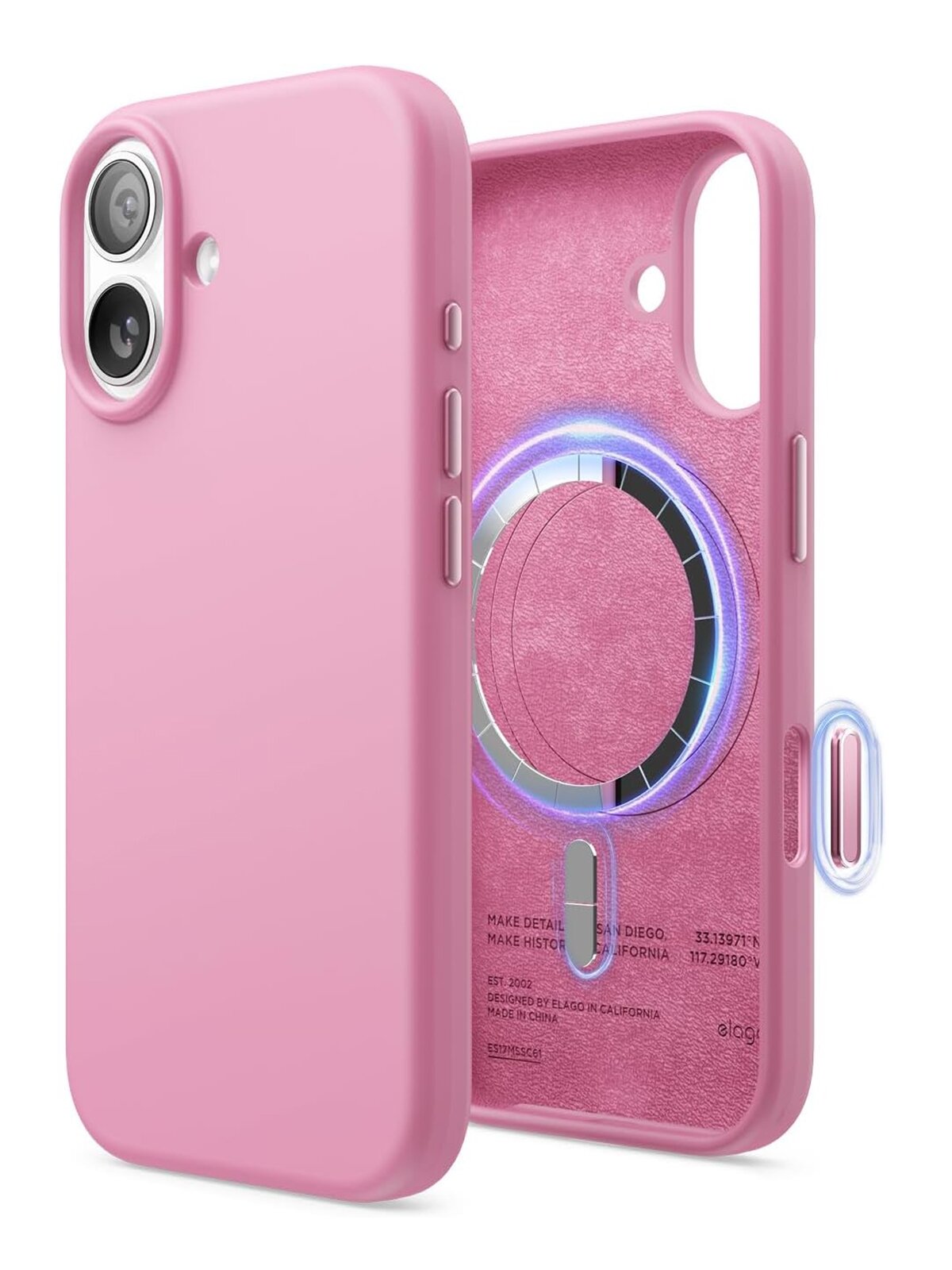 Elago силиконовый чехол для iPhone 17, Magnetic Silicone Hot Pink (MagSafe)