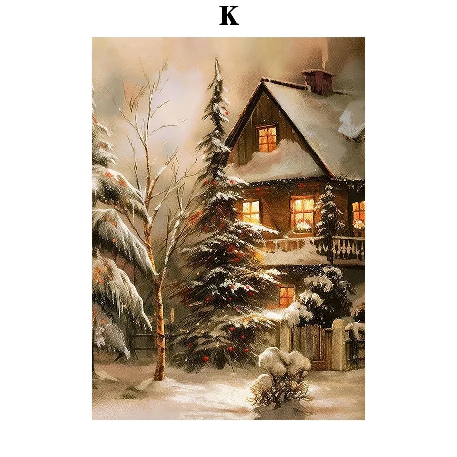 Картина на стену "Зимний домик", 40x60см, K, без рамы