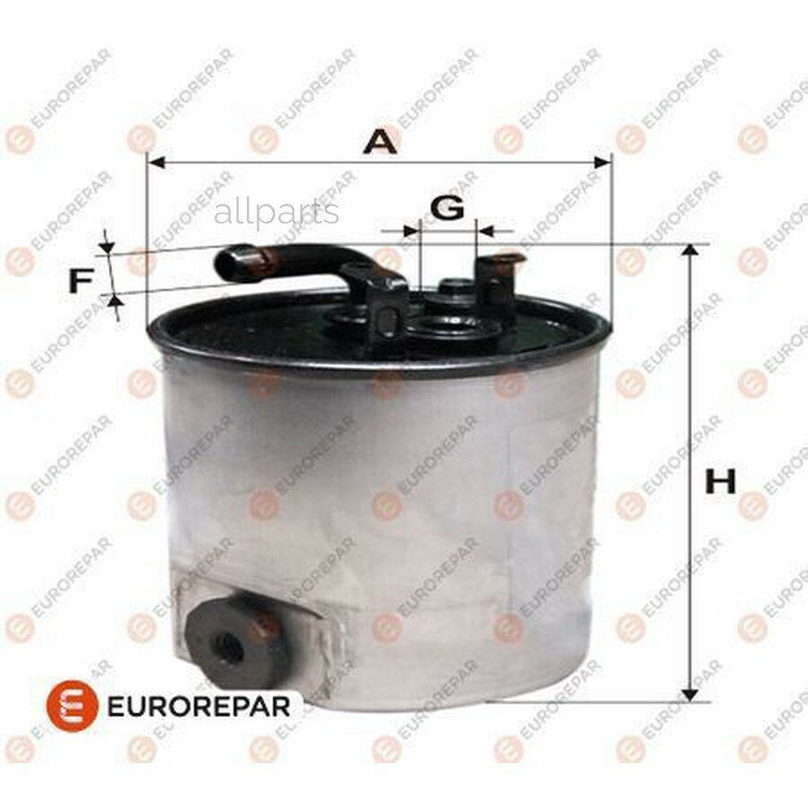 EUROREPAR E148128 Фильтр топливный MERCEDES-BENZ Sprinter 313D 1995- MERCEDES-BENZ Sprinter 413D 1995- MERCEDES-BENZ