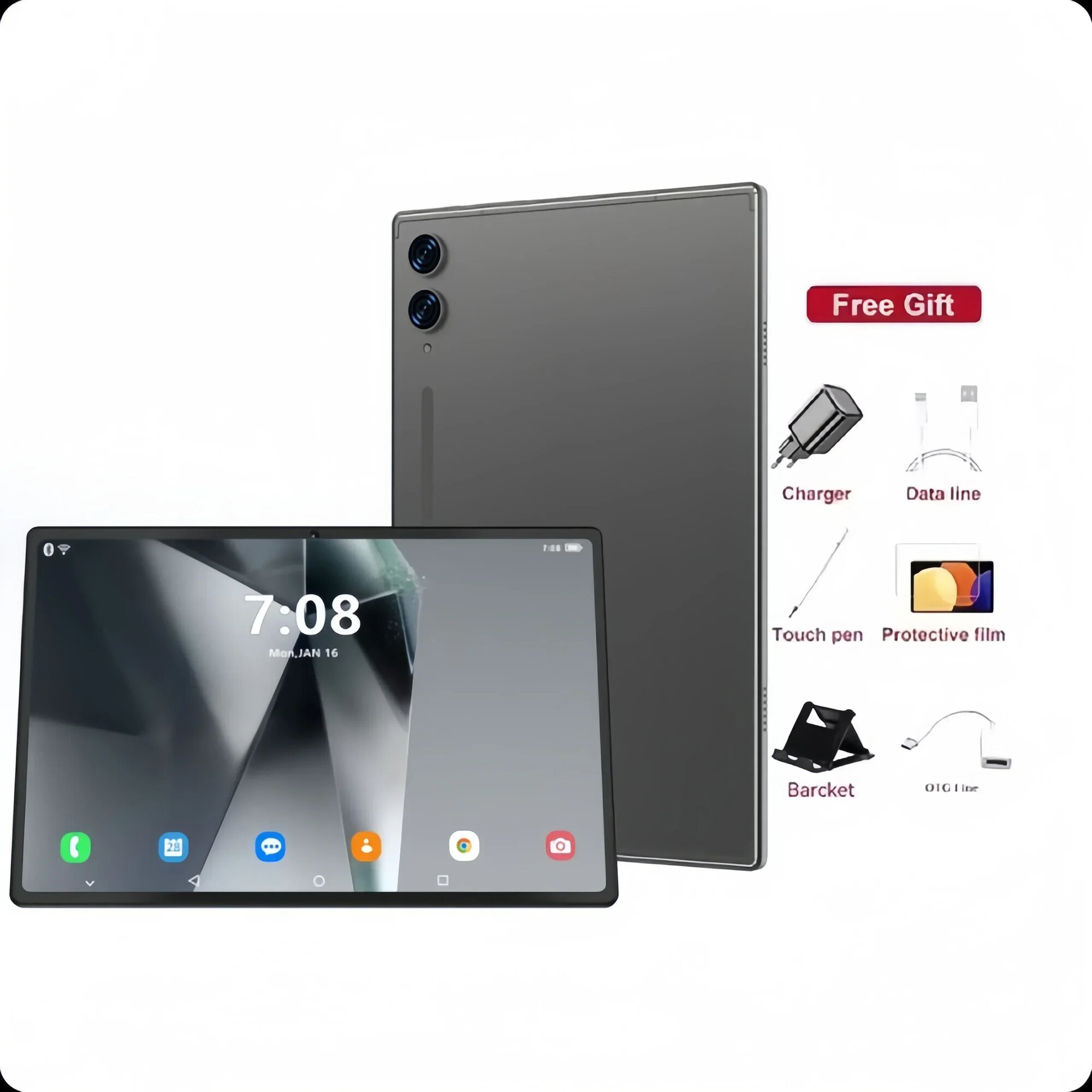 BITCED S26 Ultra планшет 22ГБ металл 16GB 1TB, Black