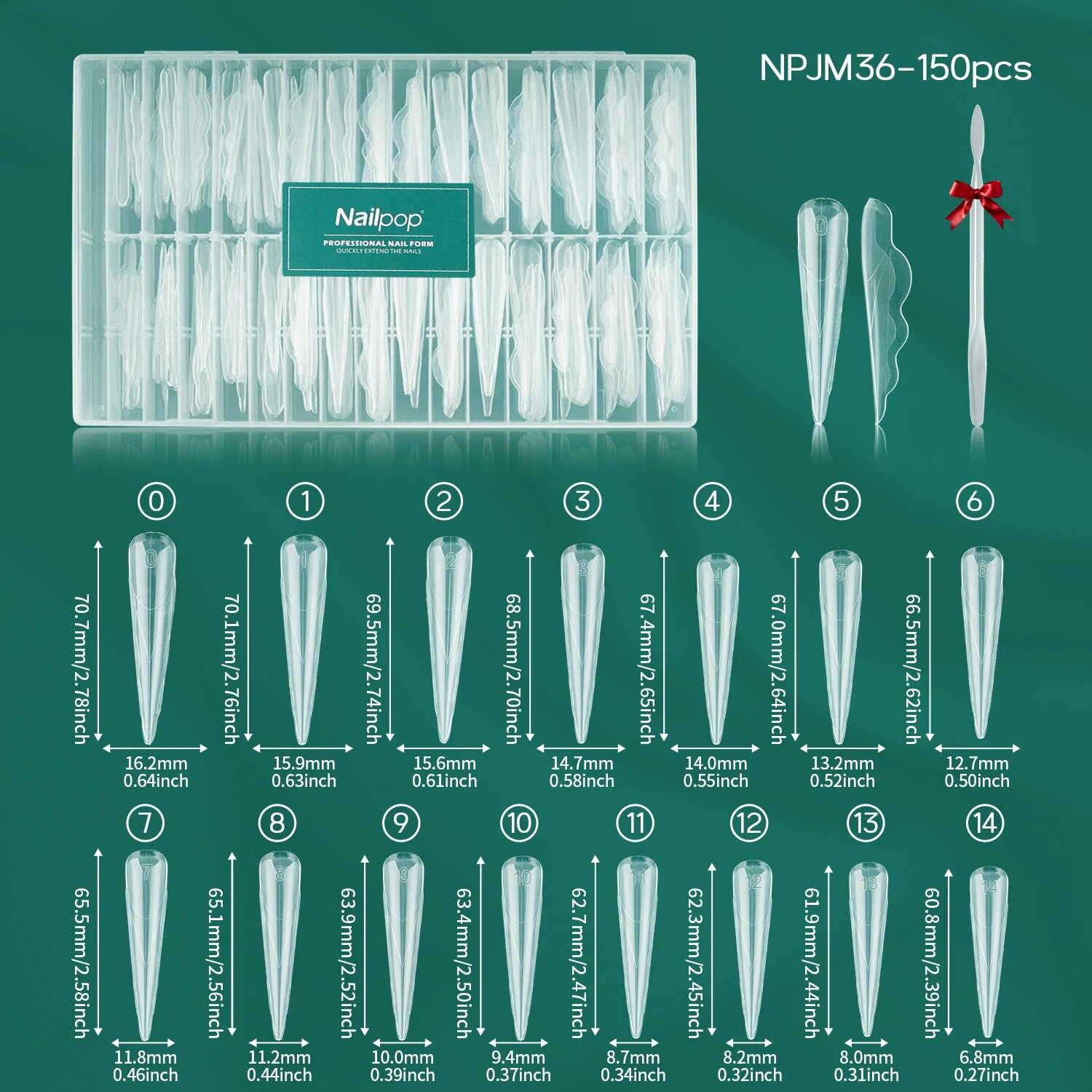 Nailpop формы для ногтей-бабочек 150 шт.