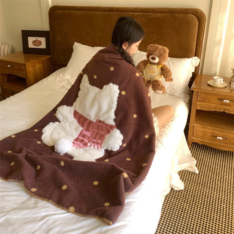 Ретро-двустороннее одеяло из искусственного кашемира, утолщенное одеяло，120*150cm
