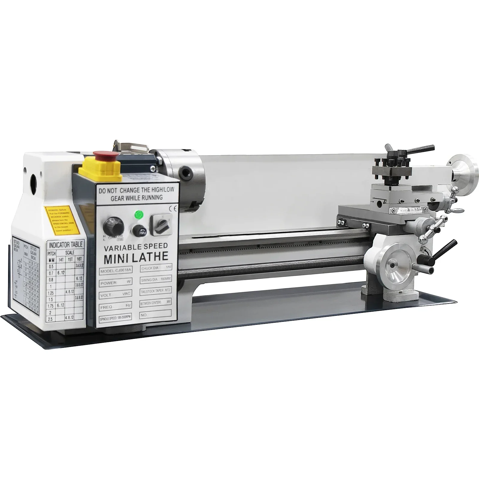 Мини токарный станок, для резьбы, металл, 180x350mm, 750Вт, высокая точность