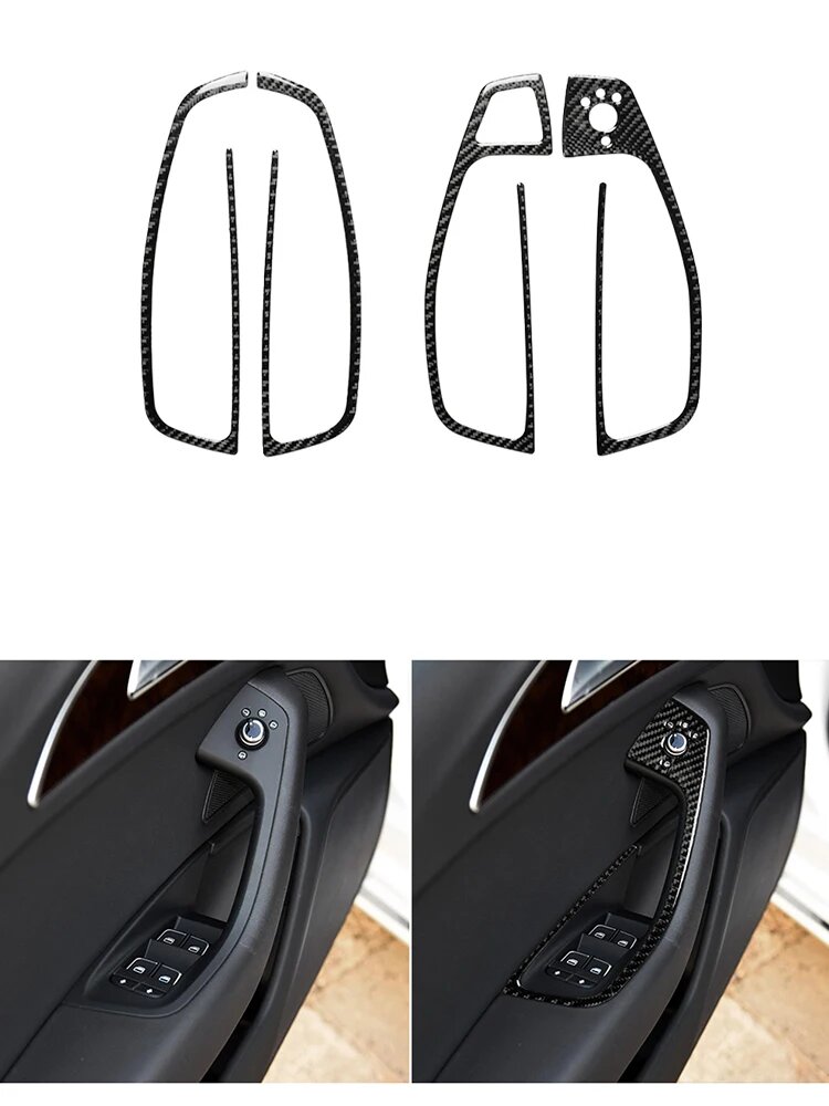 Декоративные аксессуары для салона автомобиля для Audi A6 A7 2012 2013 2014 2015 2016 2017 2018, черные наклейки из углеродного волокна, отделка, window lift Panel