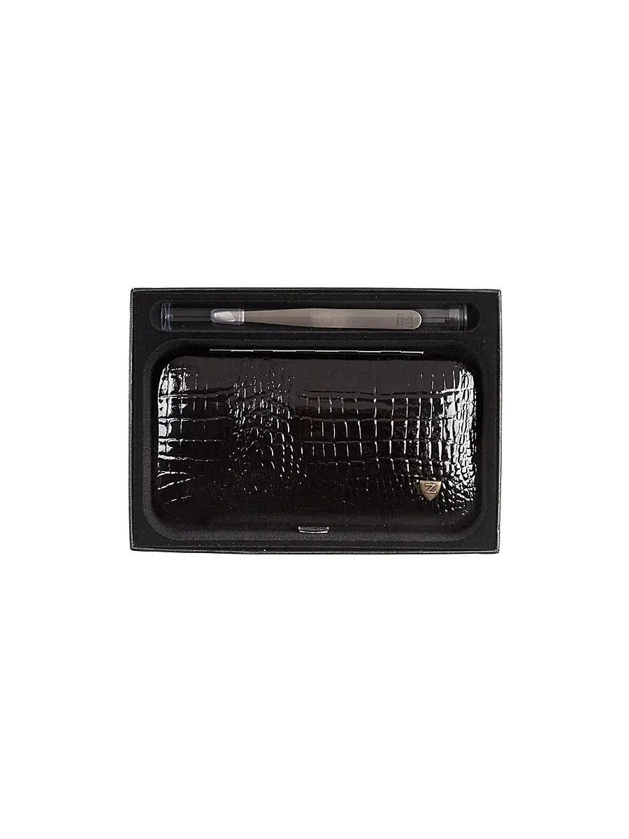 Маникюрный набор Zinger Premium-качества MSFE-201-3, 7 инструментов, футляр черный крокодил