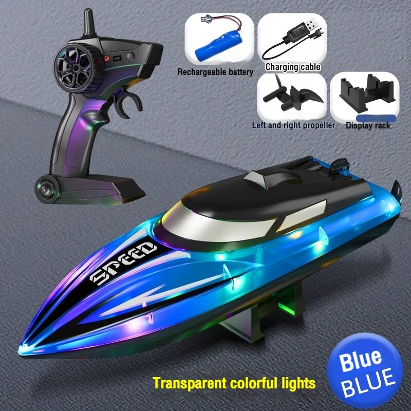 Радиоуправляемая лодка CONUSEA, синий, Blue light