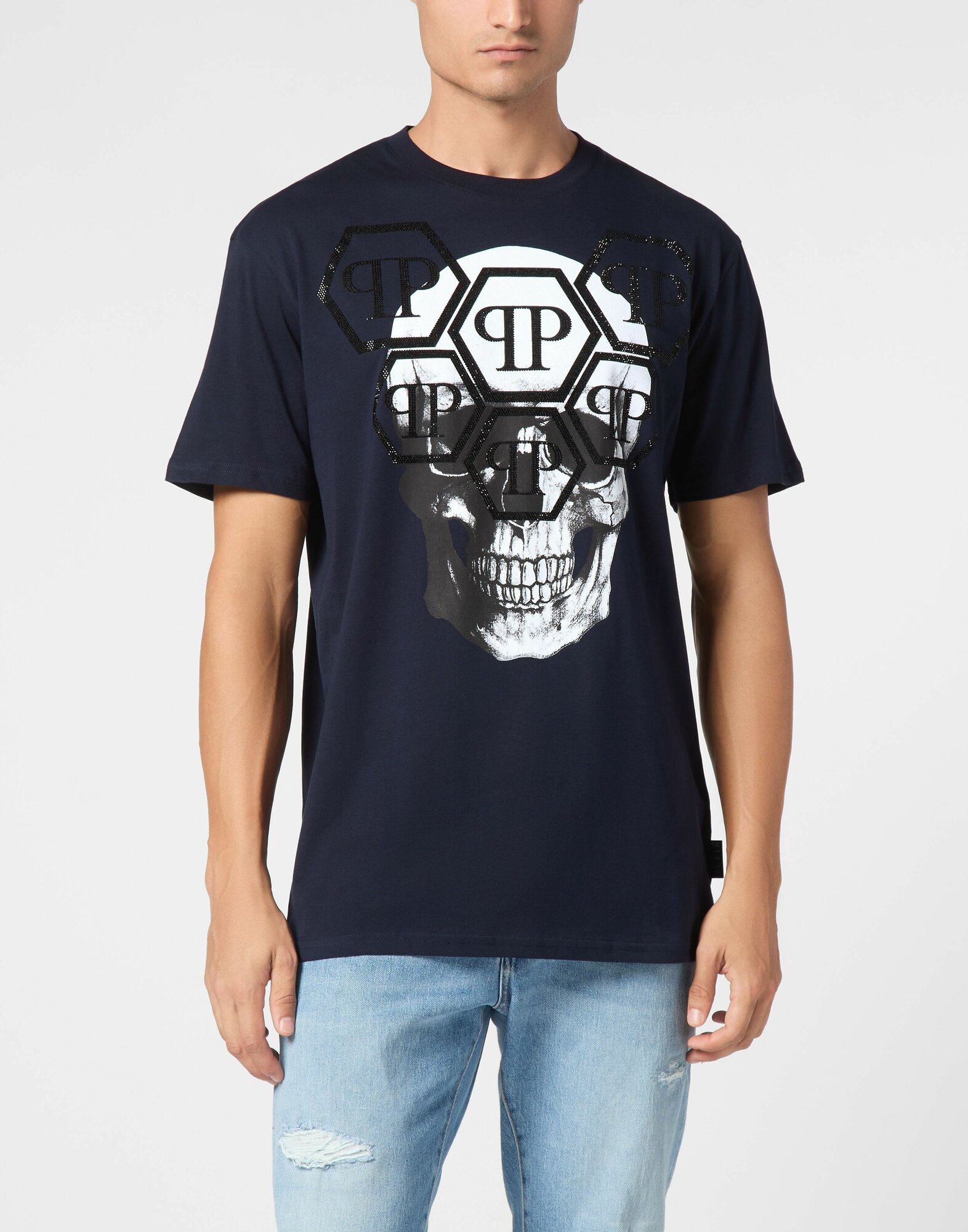 Футболка спортивная PHILIPP PLEIN, размер 58, темно-синий — фото 1
