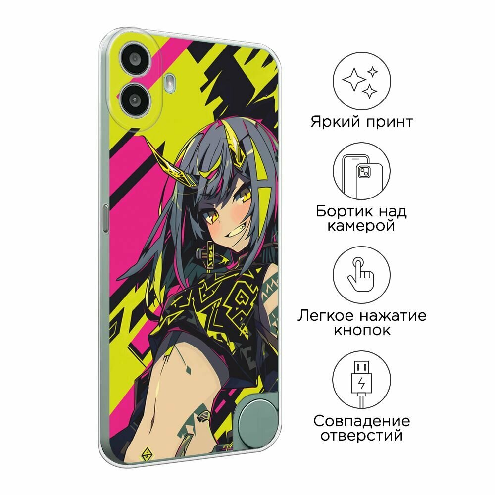 Чехол на CMF Phone 1 / CMF Фон 1 с принтом "Девушка в кибер костюме" — фото 1