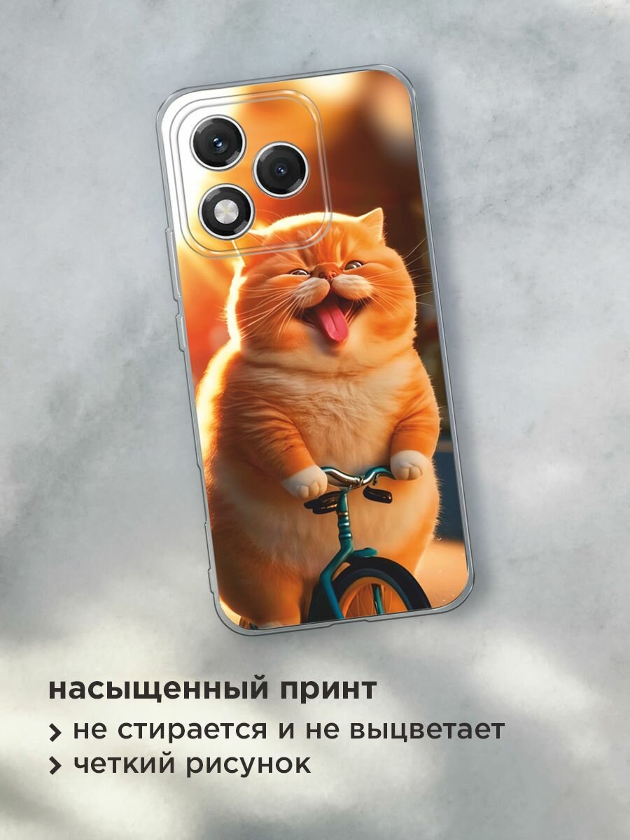 Чехол на Honor 400 Lite / Хонор 400 Лайт с принтом "Кот на велике" — фото 1