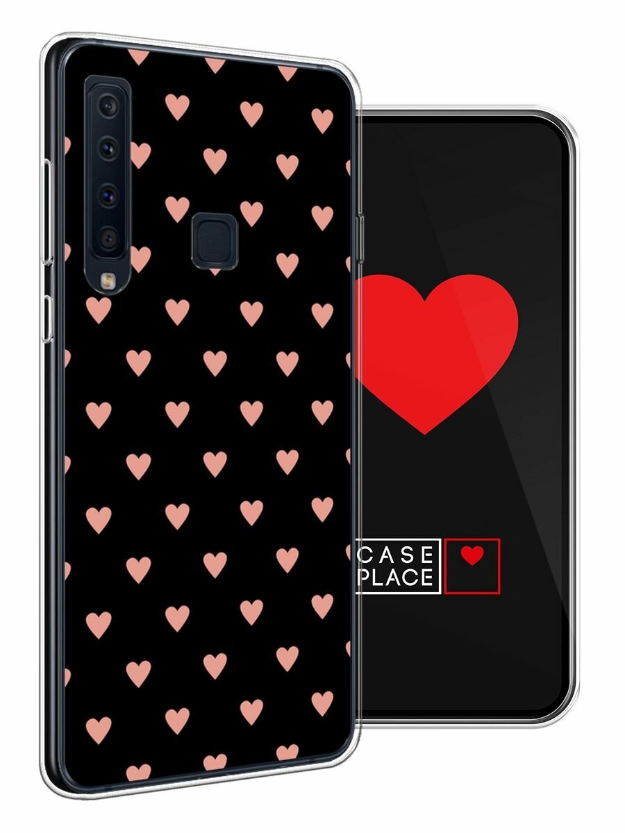 Чехол на Samsung Galaxy A9 2018 / Самсунг Галакси А9 2018 с принтом "Розовые сердечки" — фото 1