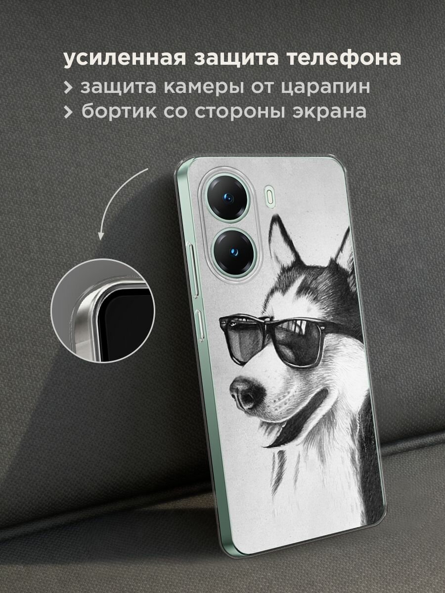 Силиконовый чехол на Poco X7 Pro / Поко X7 Про с принтом "Крутой Хаске" — фото 1