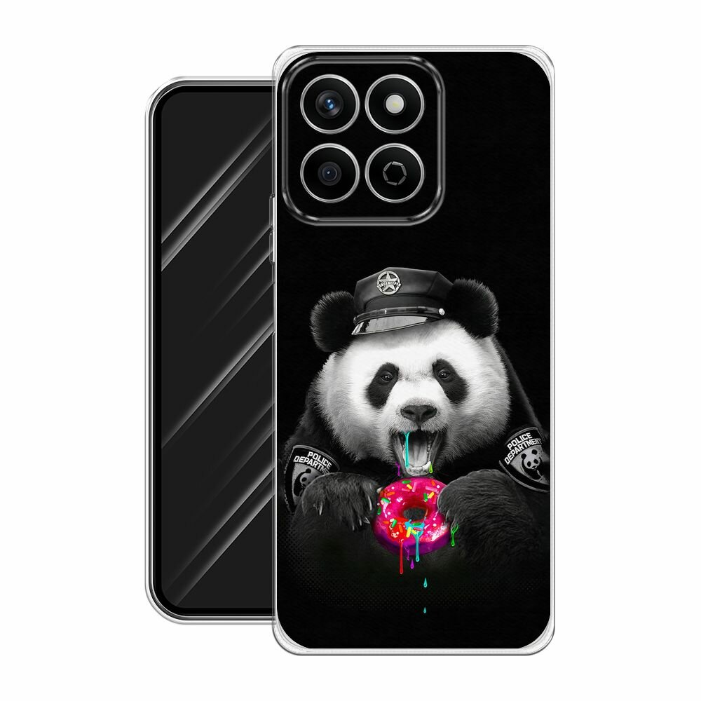 Силиконовый чехол на Honor X7c / Хонор X7c с принтом панда police — фото 1