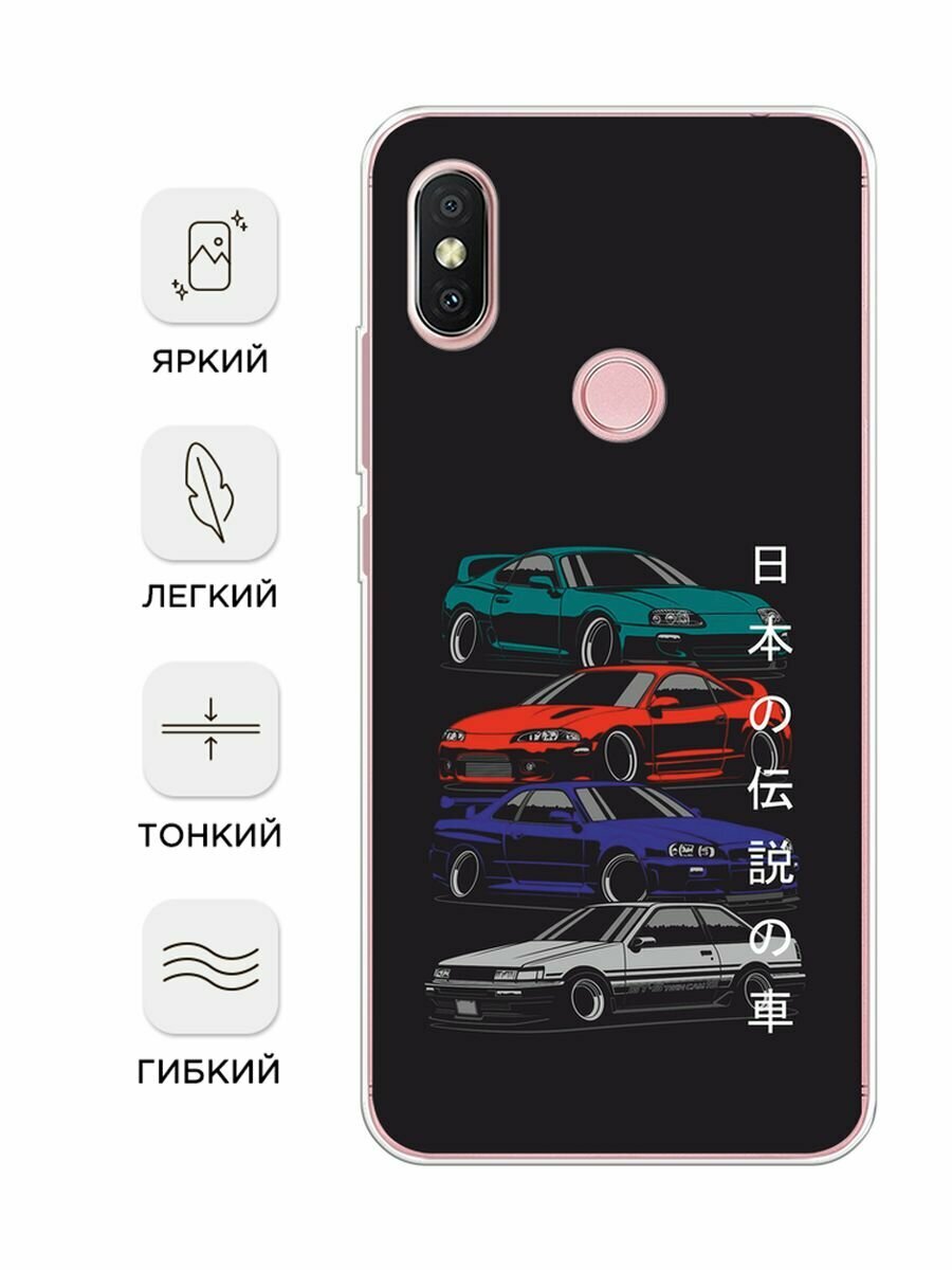 Чехол на Xiaomi Redmi S2 (Redmi Y2) / Сяоми Редми С2 (Редми Y2) с принтом "JDM Legend cars" — фото 1