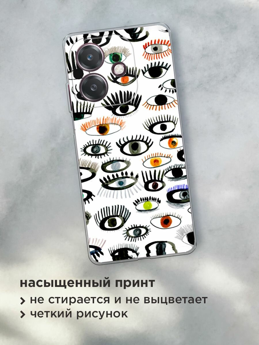 Чехол на Oppo A3/A3x / Оппо А3/A3x с принтом "Глаза акварель" — фото 1
