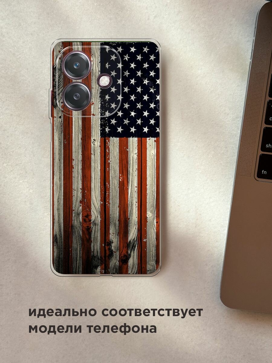 Силиконовый чехол на Oppo A3/A3x / Оппо А3/A3x с принтом "США" — фото 1