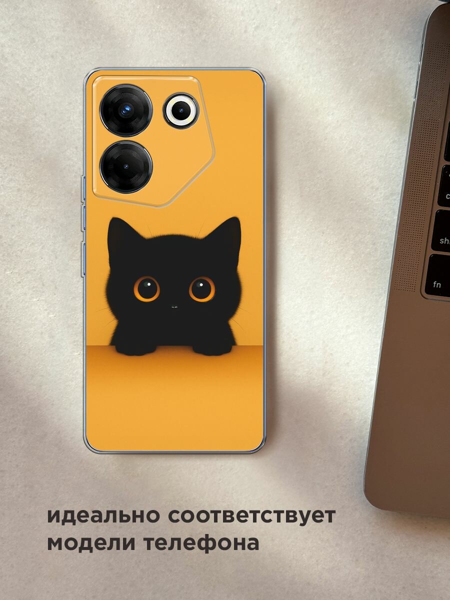 Чехол на Tecno Camon 20 Pro 5G / Текно Камон 20 Про 5G с принтом "Контрастный котик" — фото 1
