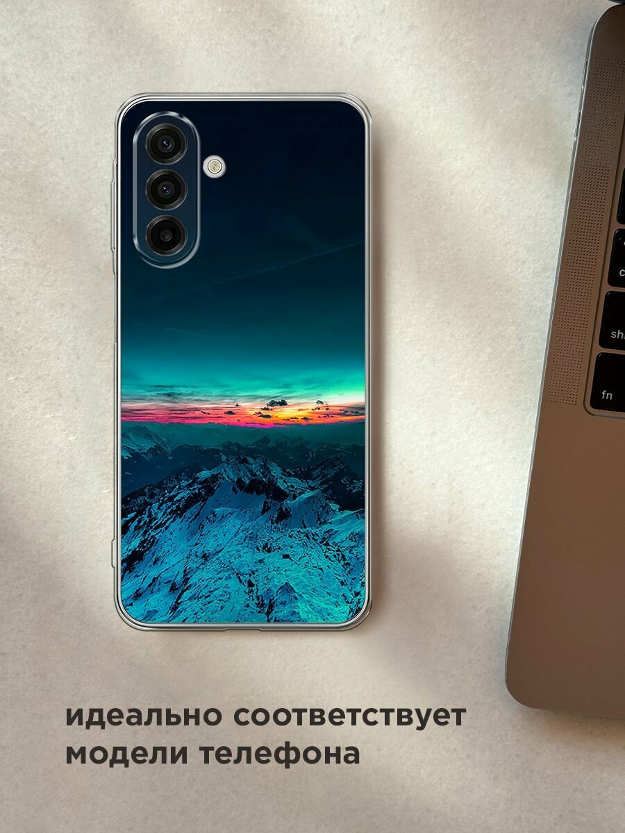 Чехол на Samsung Galaxy A17 / Самсунг А17 с принтом "Закат в горах" — фото 1