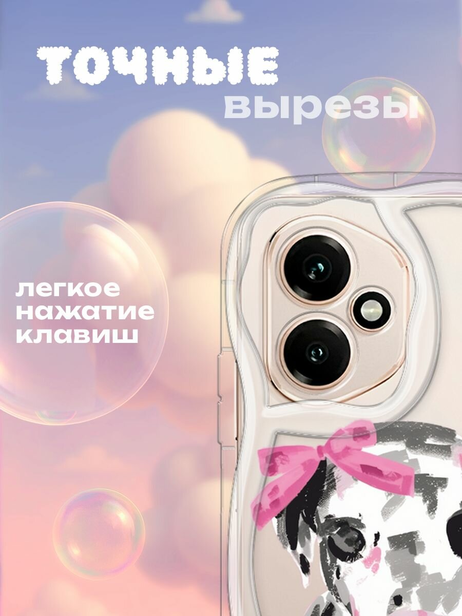 Чехол на Honor 400 / Хонор 400 с принтом "Далматинец с бантиком 3" — фото 1