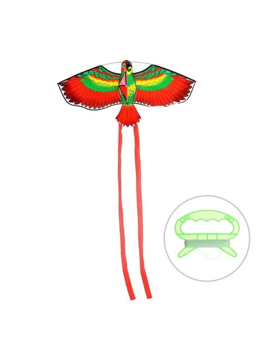Яркий воздушный змей "Птица" для семейных прогулок