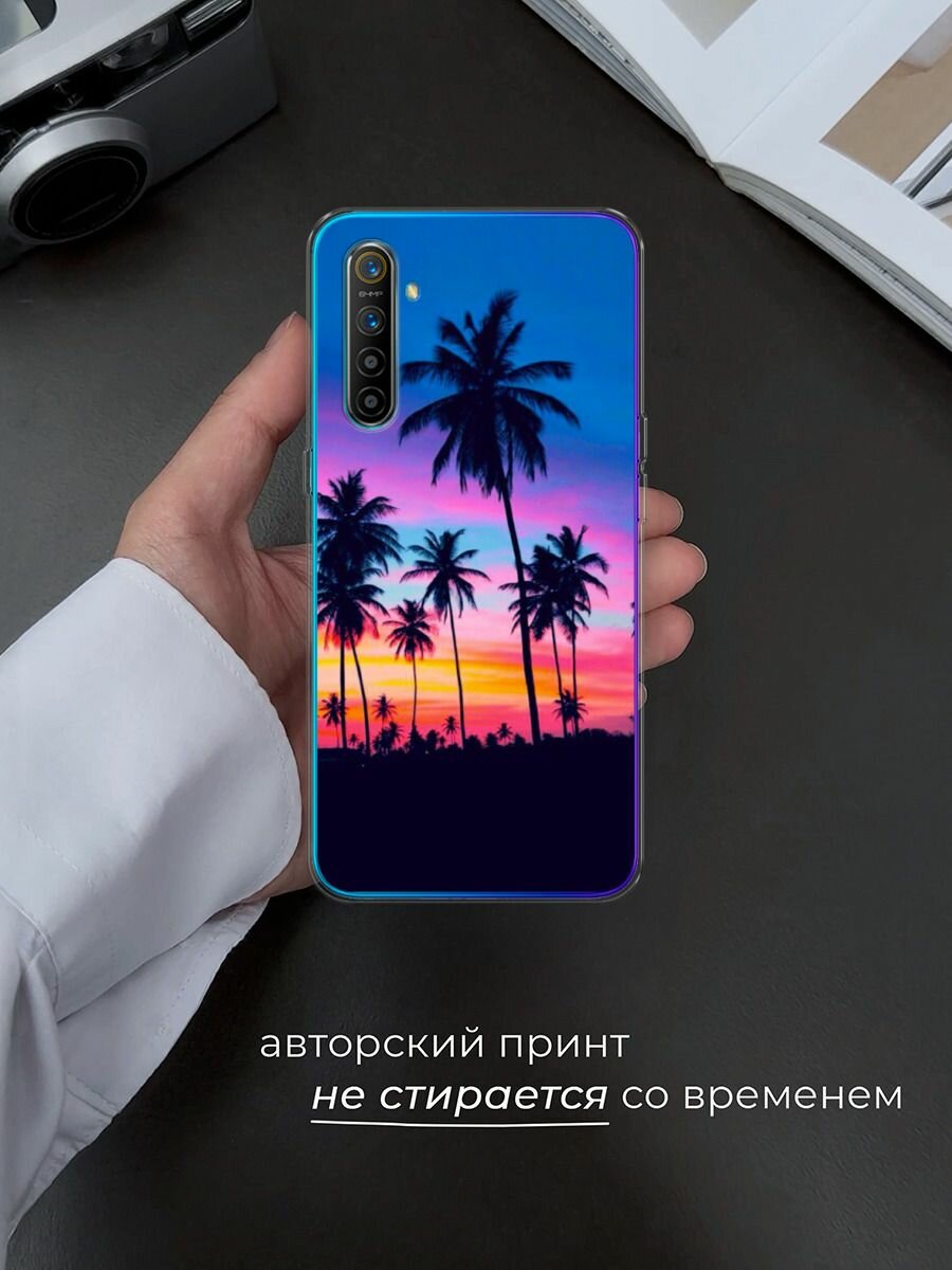 Силиконовый чехол на Realme XT / Реалми XT с принтом "Закат 5" — фото 1