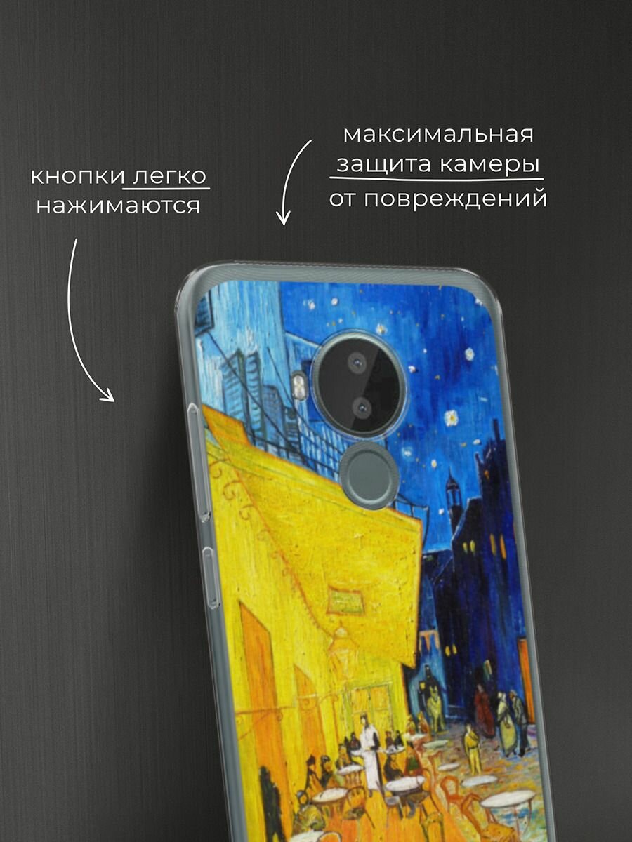 Чехол на Nokia C30 / Нокия C30 с принтом "Ван Гог Желтый дом" — фото 1